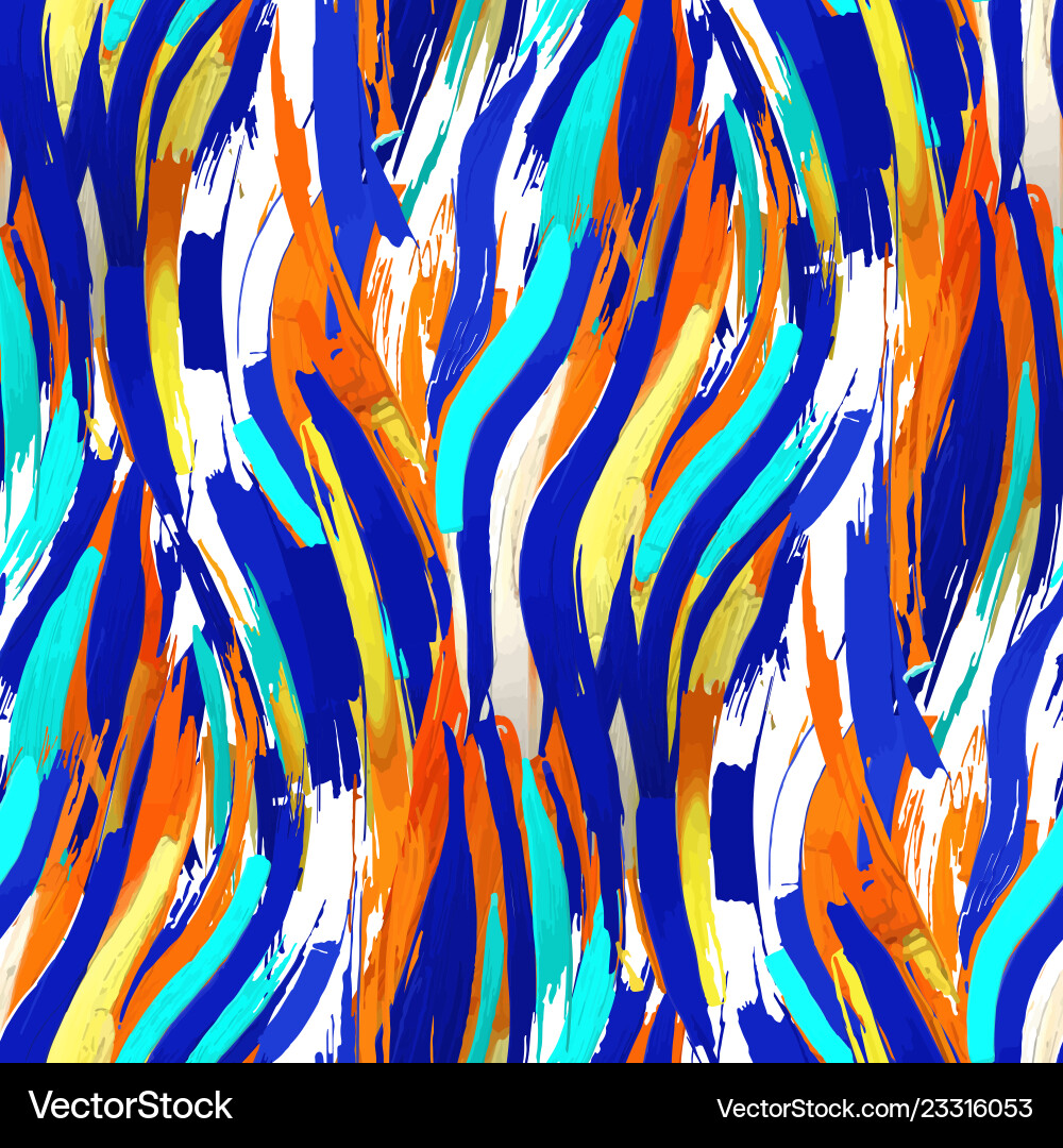 Graphic seamless pattern of bright brush strokes Vector Image