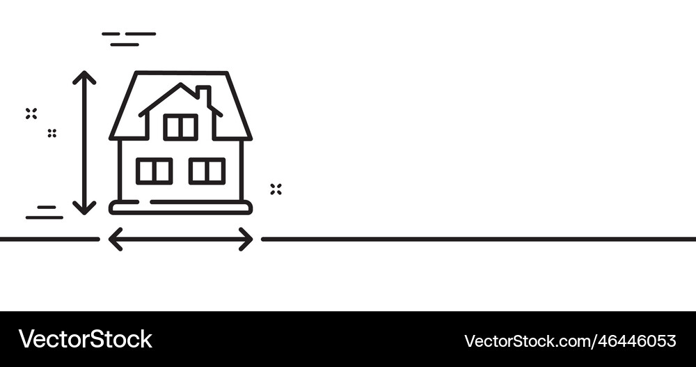 House dimension line icon building size sign Vector Image