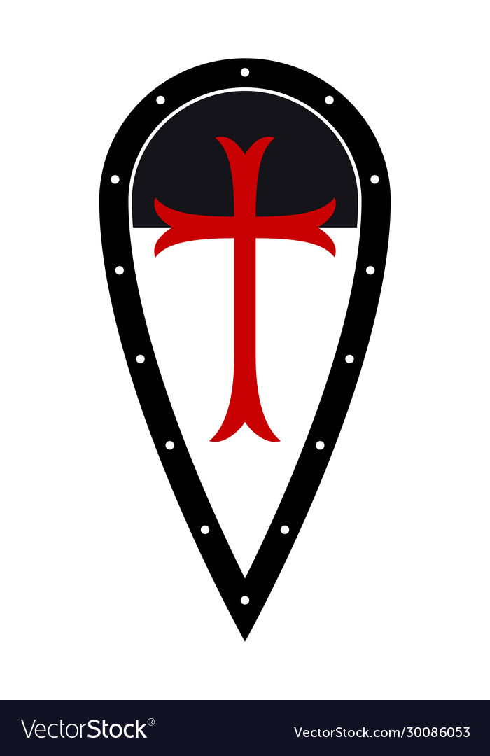 Medieval Shield Templar Knight Royalty Free Vector Image