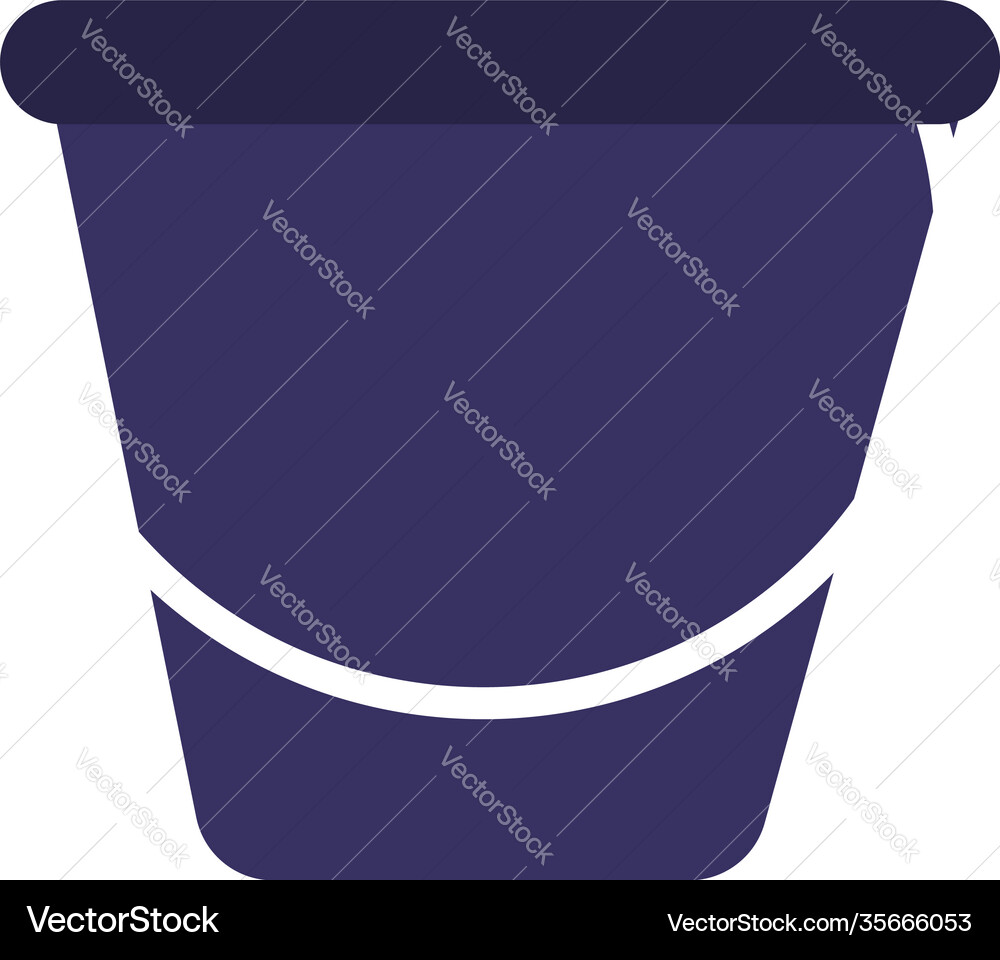 Purple bucket on a white background Royalty Free Vector
