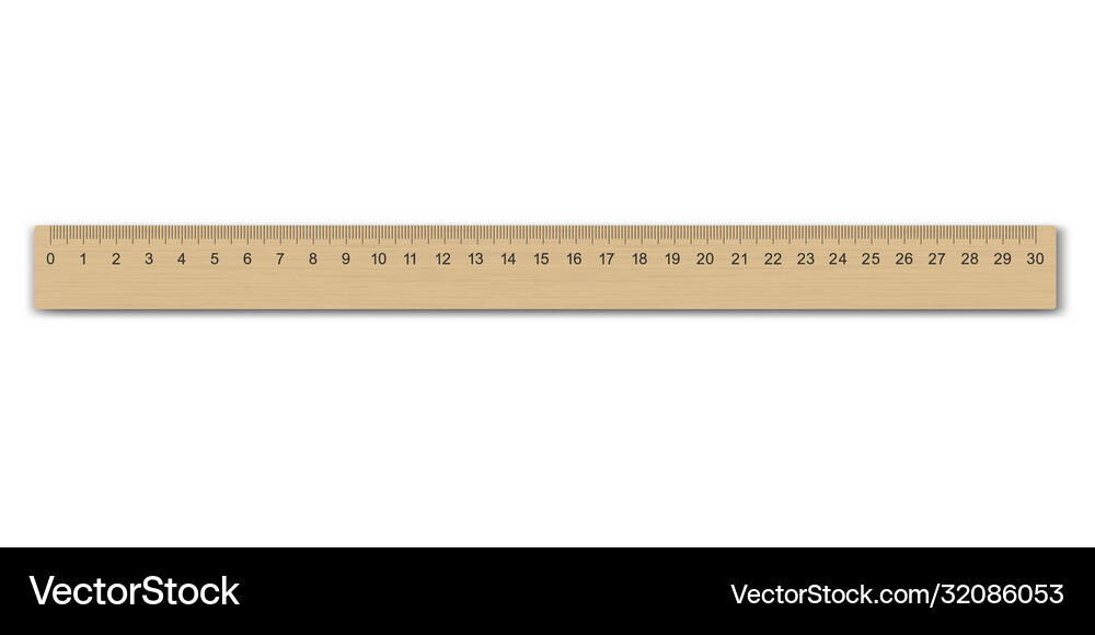 Realistic wooden measuring ruler Royalty Free Vector Image