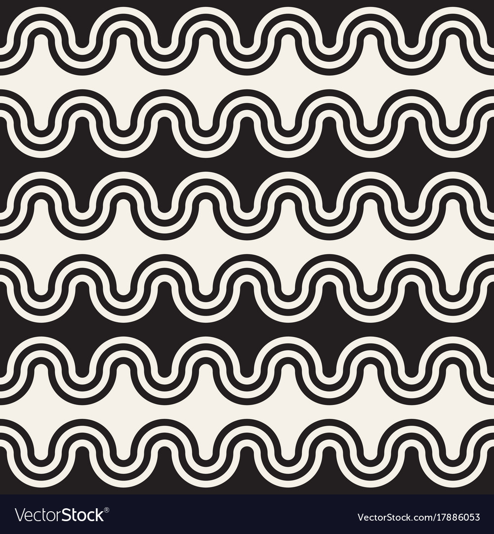 Seamless wavy lines pattern repeating Royalty Free Vector