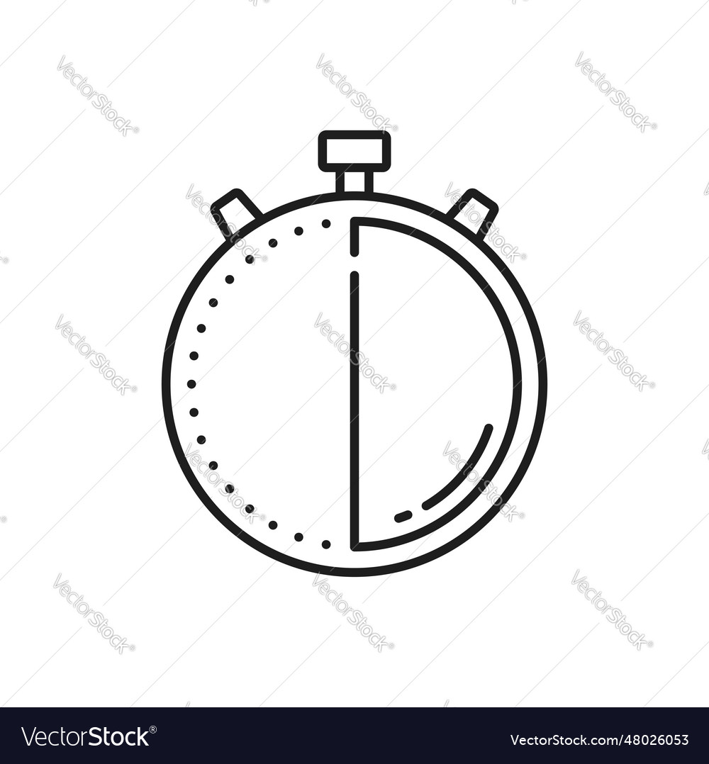 Stopwatch Clock Timer Chronometer Outline Icon Vector Image