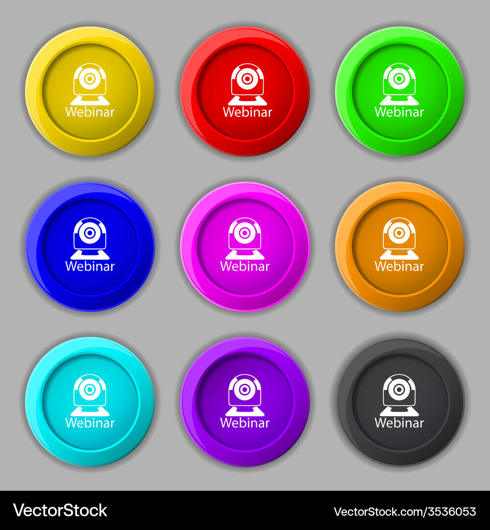 Webinar web camera sign icon online web-study Vector Image
