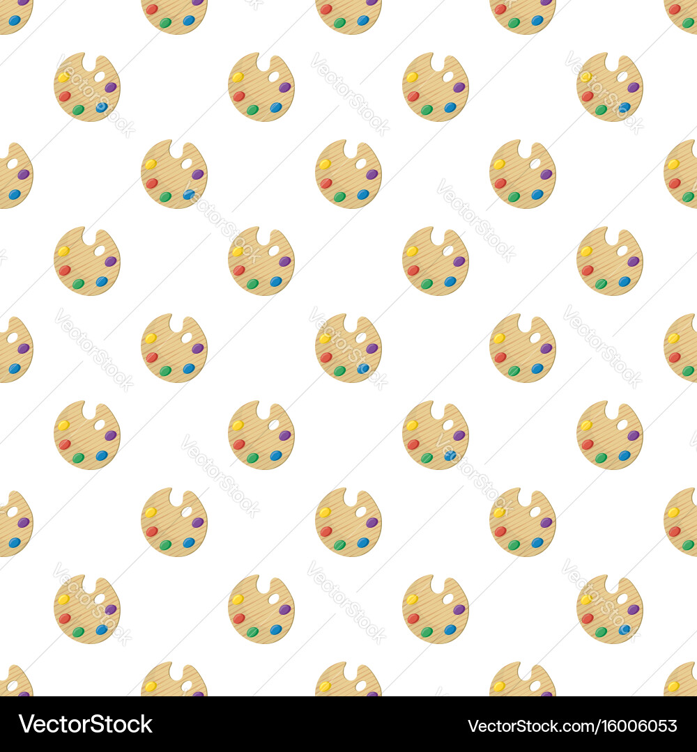 Wooden art palette with paints pattern Royalty Free Vector