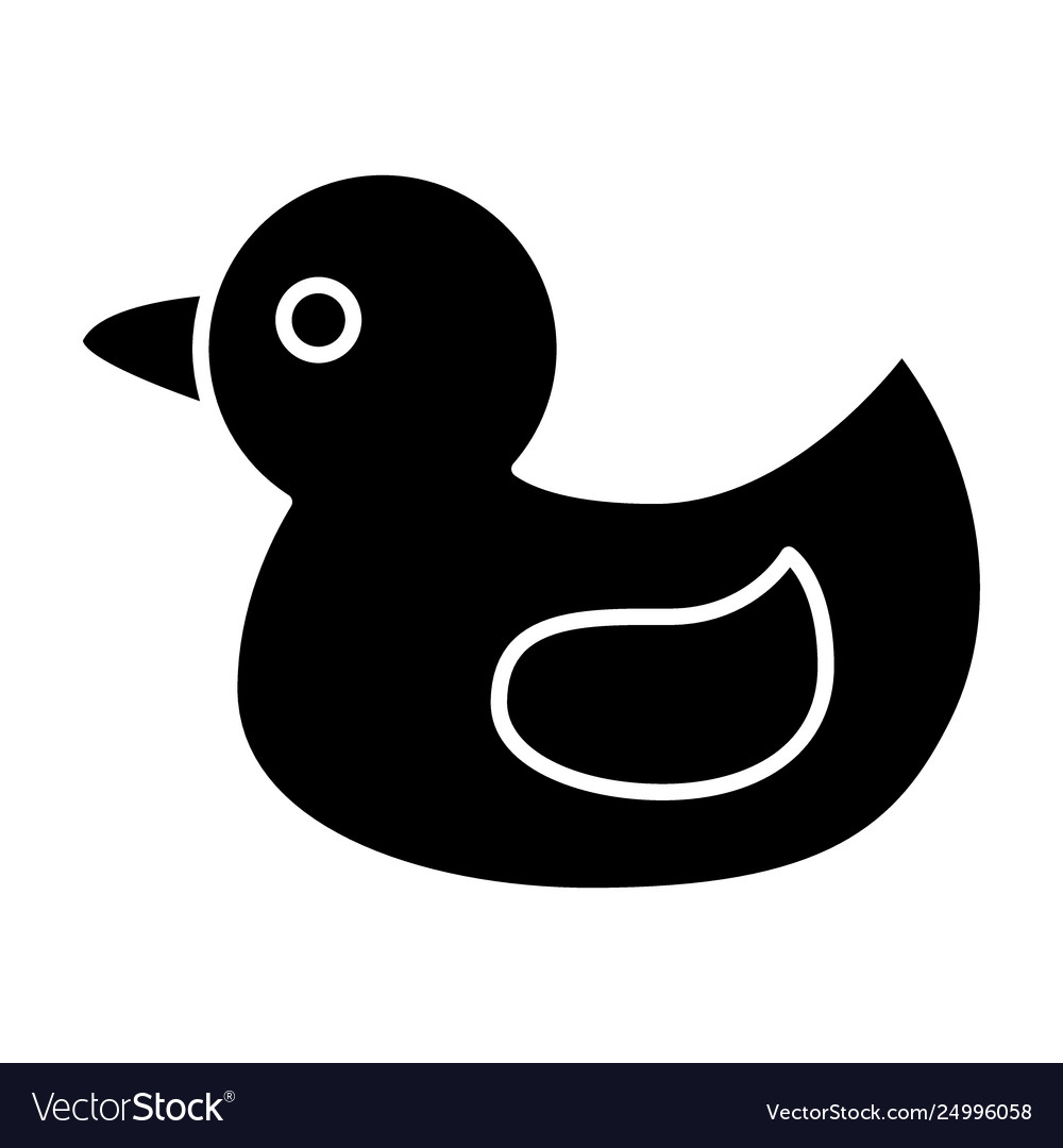 Bath duck solid icon rubber Royalty Free Vector Image
