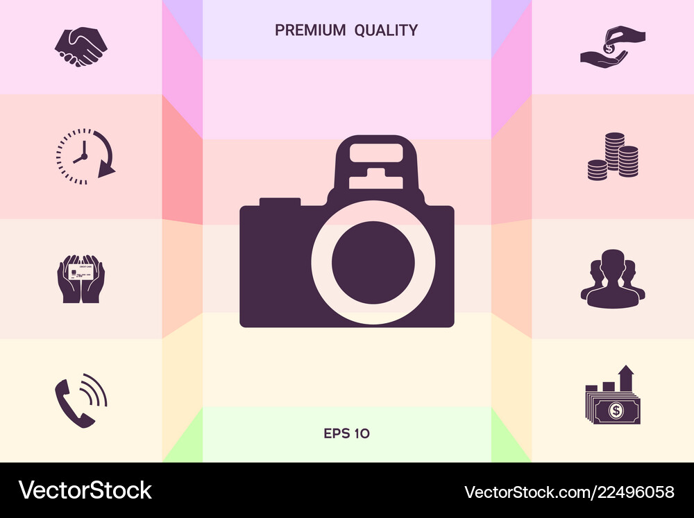 Camera symbol icon graphic elements Royalty Free Vector
