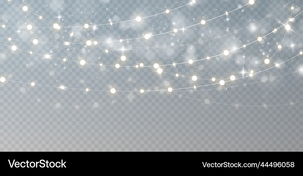 Christmas lights isolated on transparent Vector Image