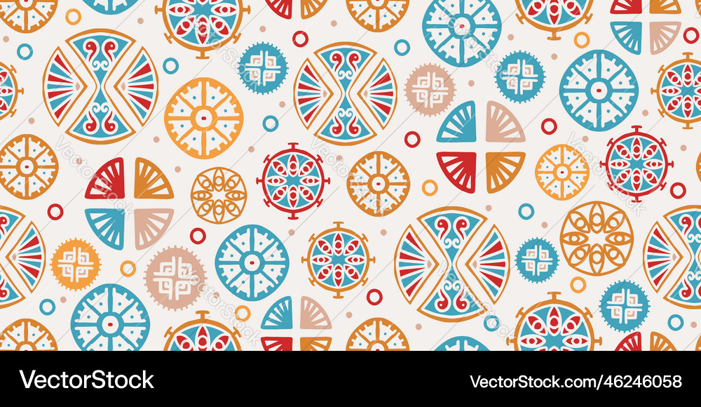 Circle pattern national african seamless ornament Vector Image