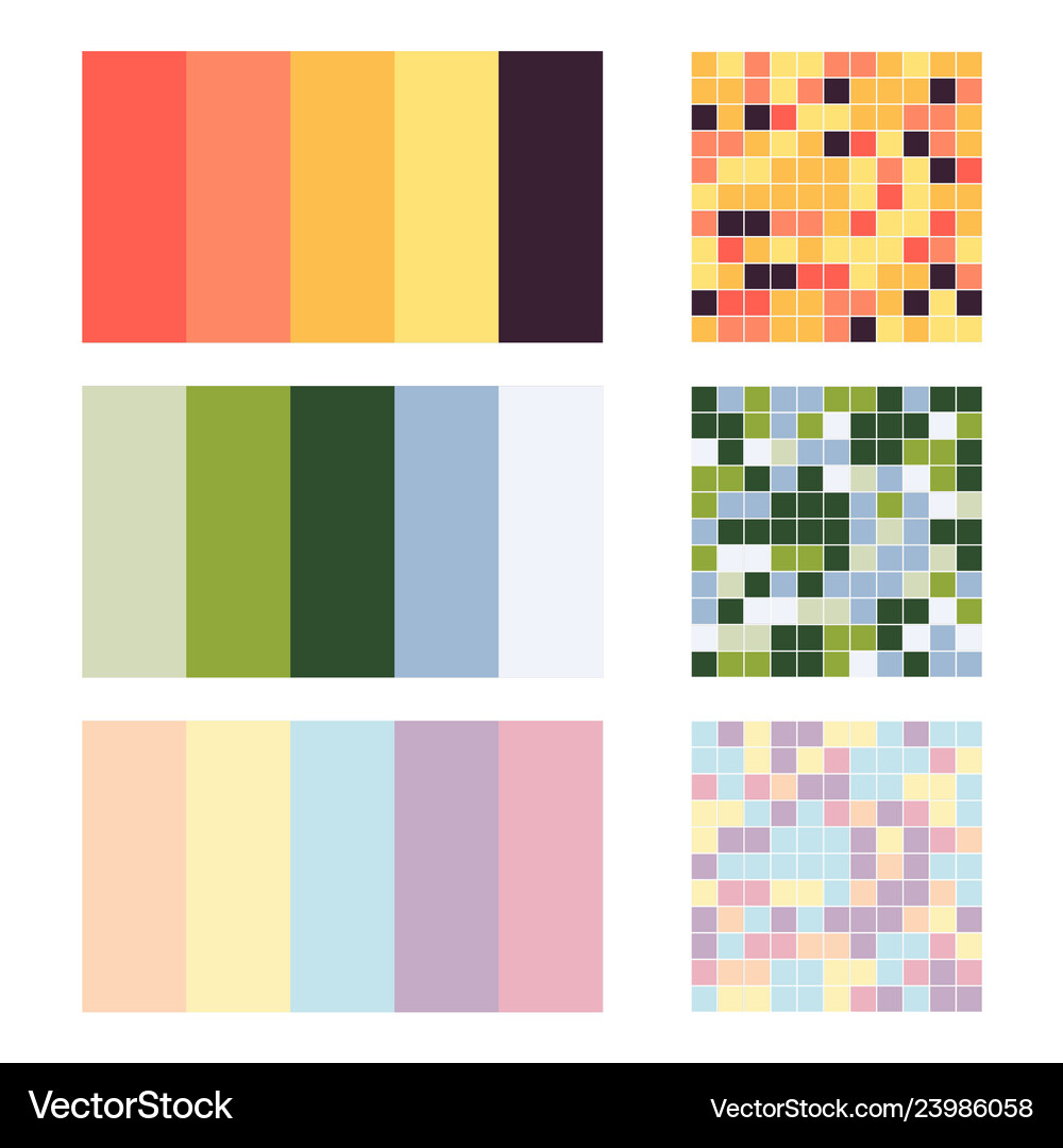 Color palette set background harmony combos Vector Image