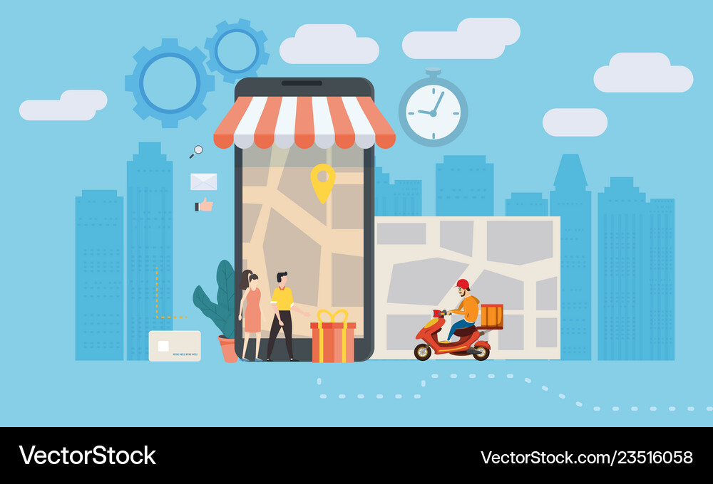 Concept online delivery service tracking Vector Image
