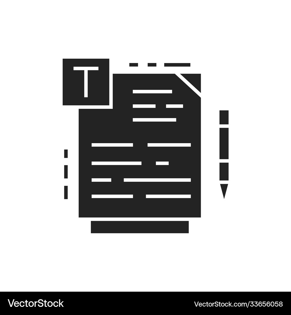 Course material black glyph icon online Royalty Free Vector