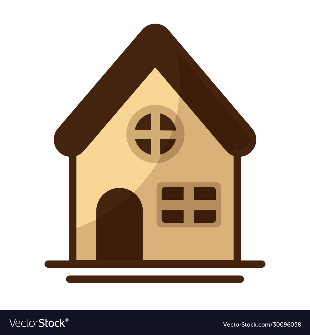 Cute building house on white background Royalty Free Vector
