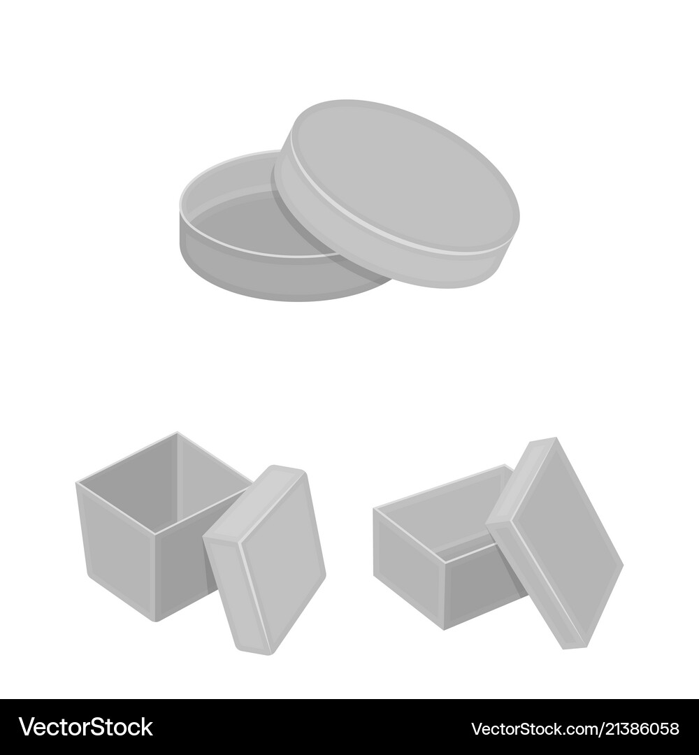 Different boxes monochrome icons in set collection