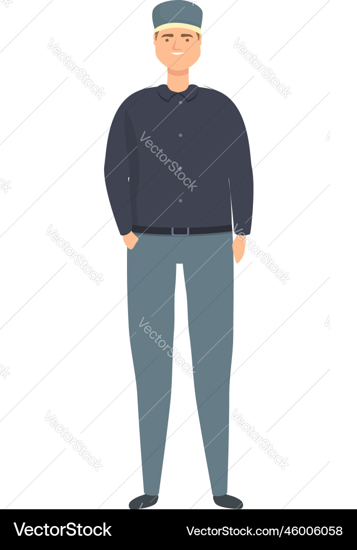Driver man icon cartoon trucker cap Royalty Free Vector