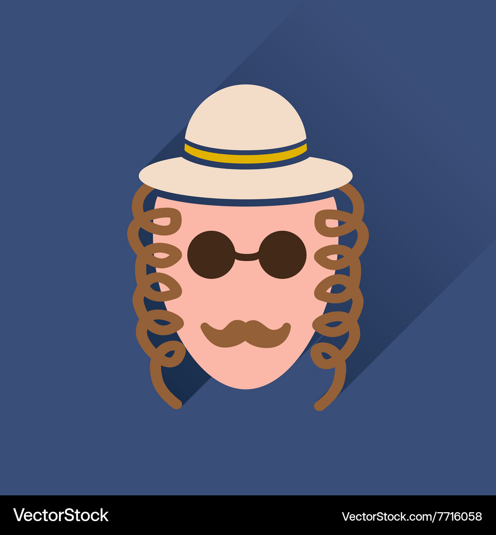 Flat icon with long shadow jewish man Royalty Free Vector