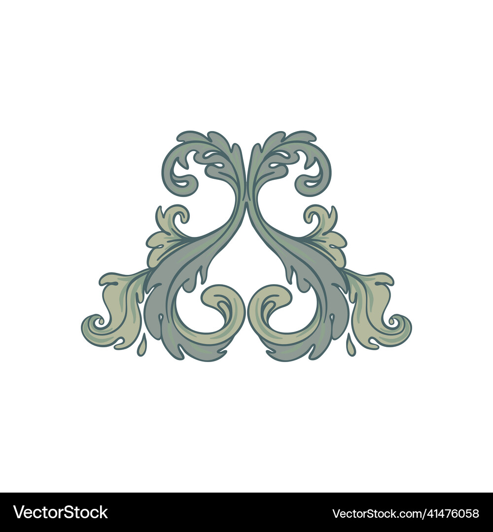 Floral vintage element isolated enchanted Vector Image