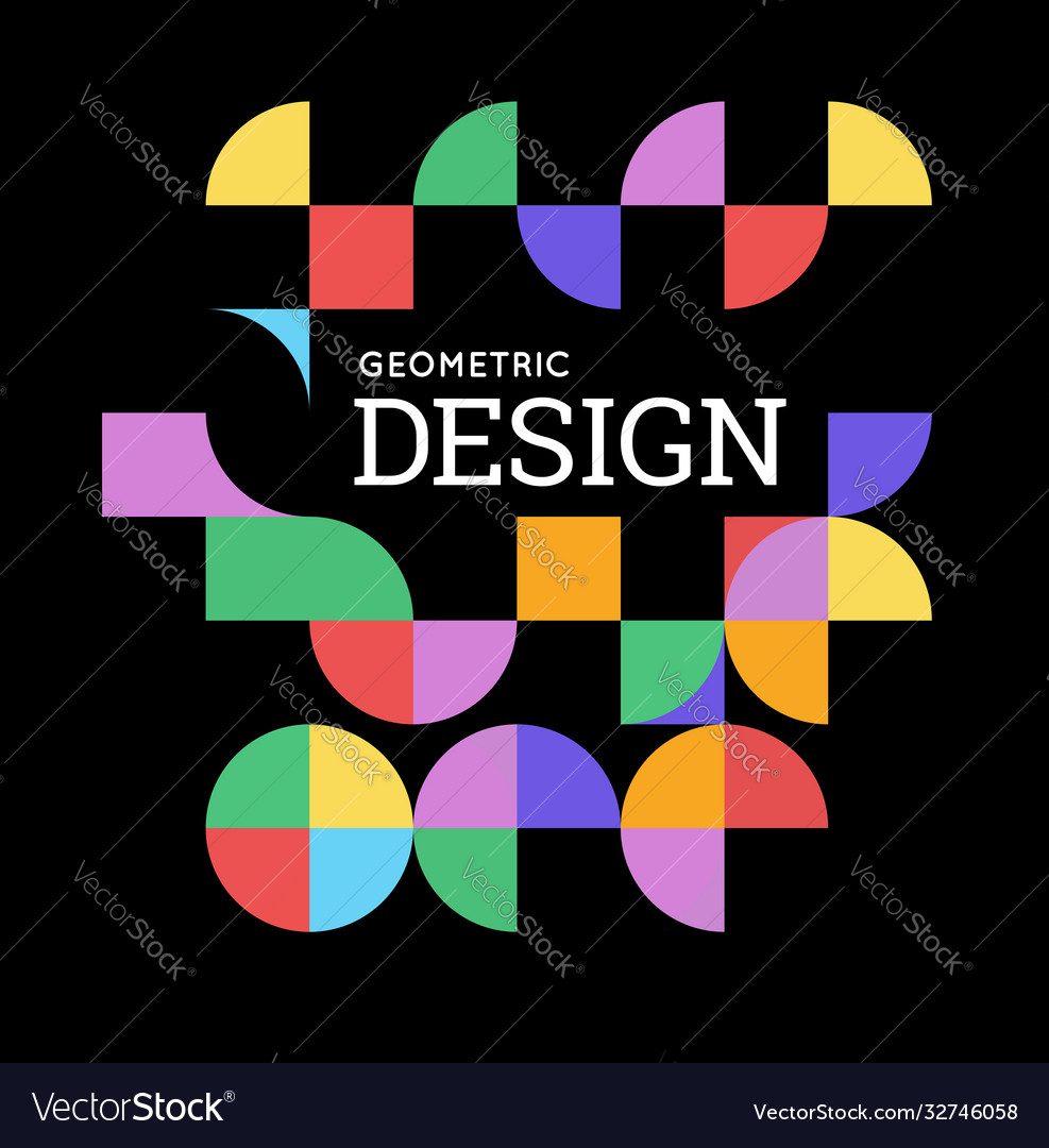 Geometric design with shapes in style Royalty Free Vector