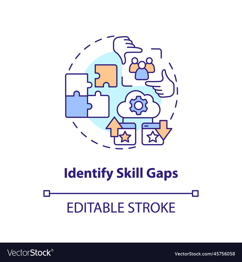 Identify skill gaps concept icon Royalty Free Vector Image