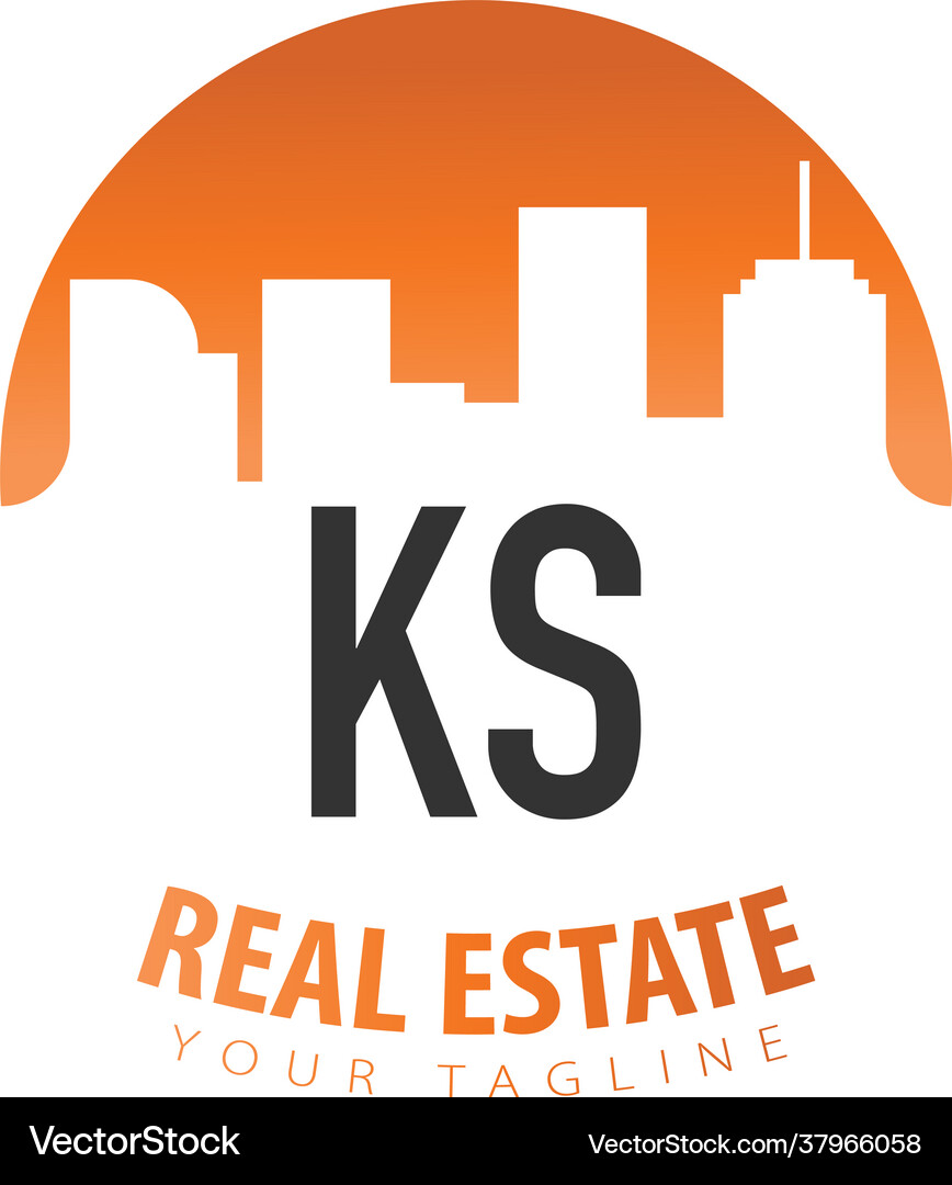 Initial letter ks real estate creative logo Vector Image