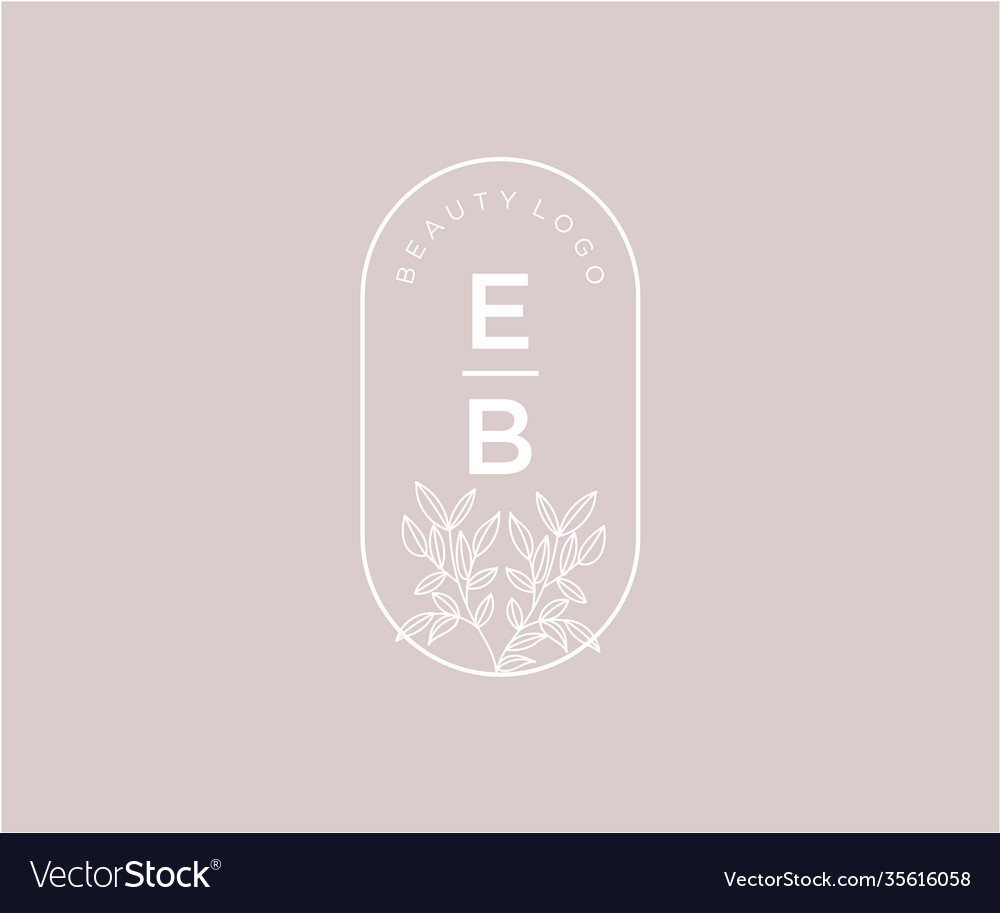 Initial letters beautiful floral feminine Vector Image