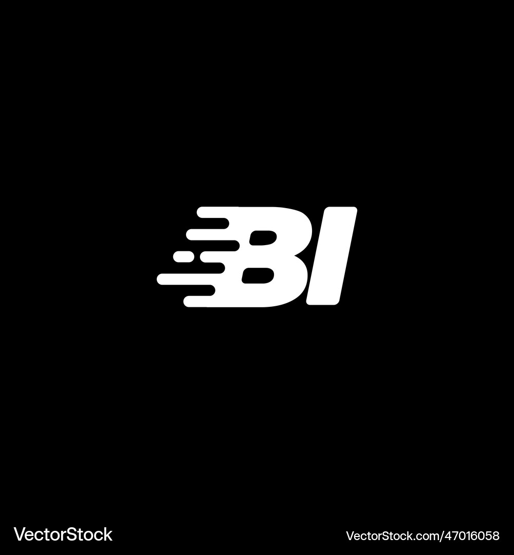 Letter bi fast speed technology modern logo design