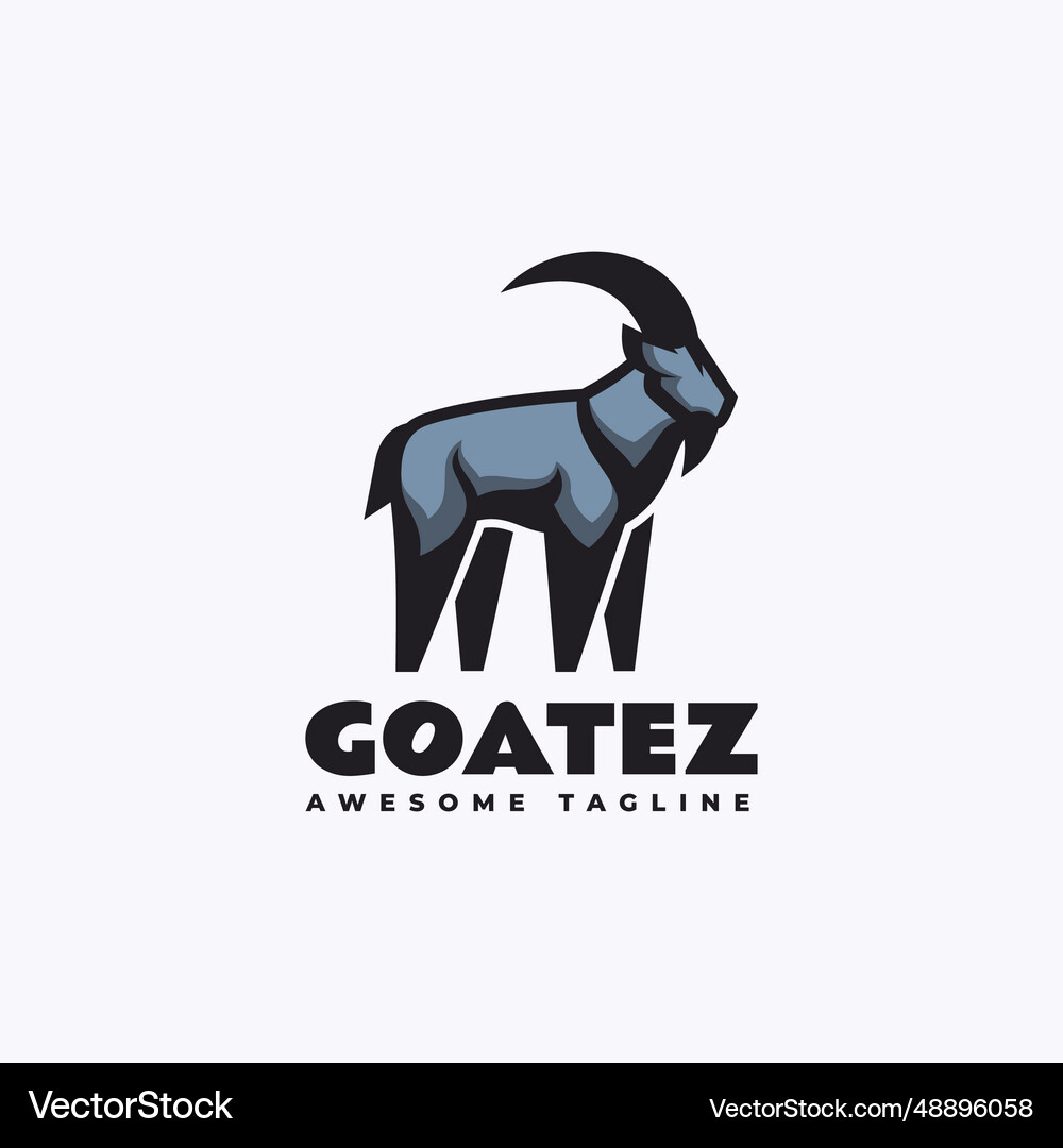 Logo goat simple mascot style Royalty Free Vector Image