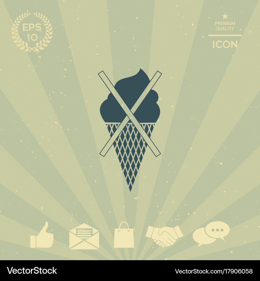No ice cream symbol icon Royalty Free Vector Image