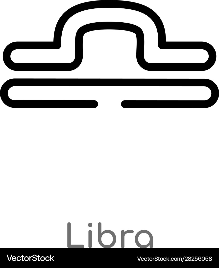 Outline libra icon isolated black simple line Vector Image
