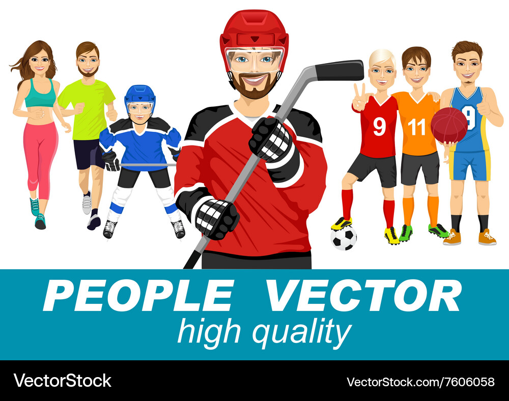 People with various sport characters Royalty Free Vector
