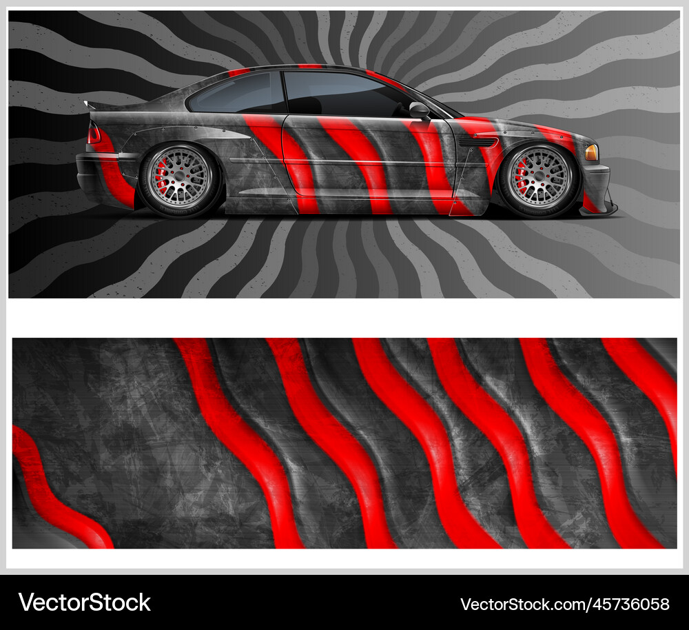 Race car wrap designs abstract stripe racing Vector Image