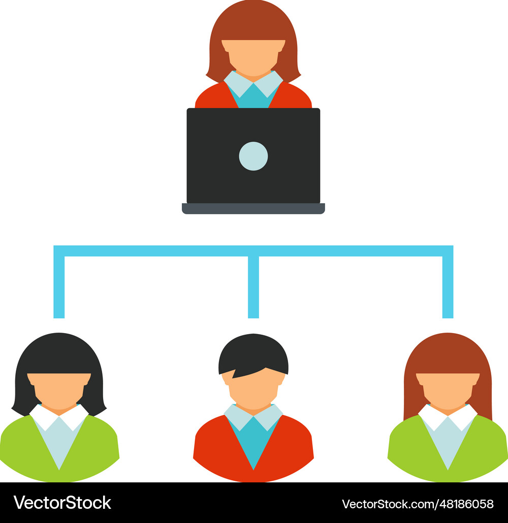 Scheme of relationship with clients icon Vector Image