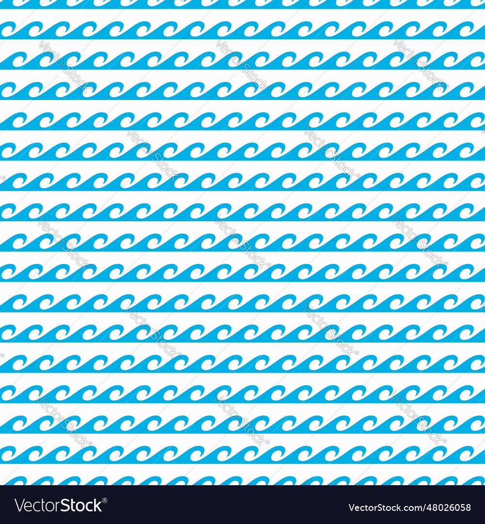 Sea and ocean blue waves seamless pattern Vector Image
