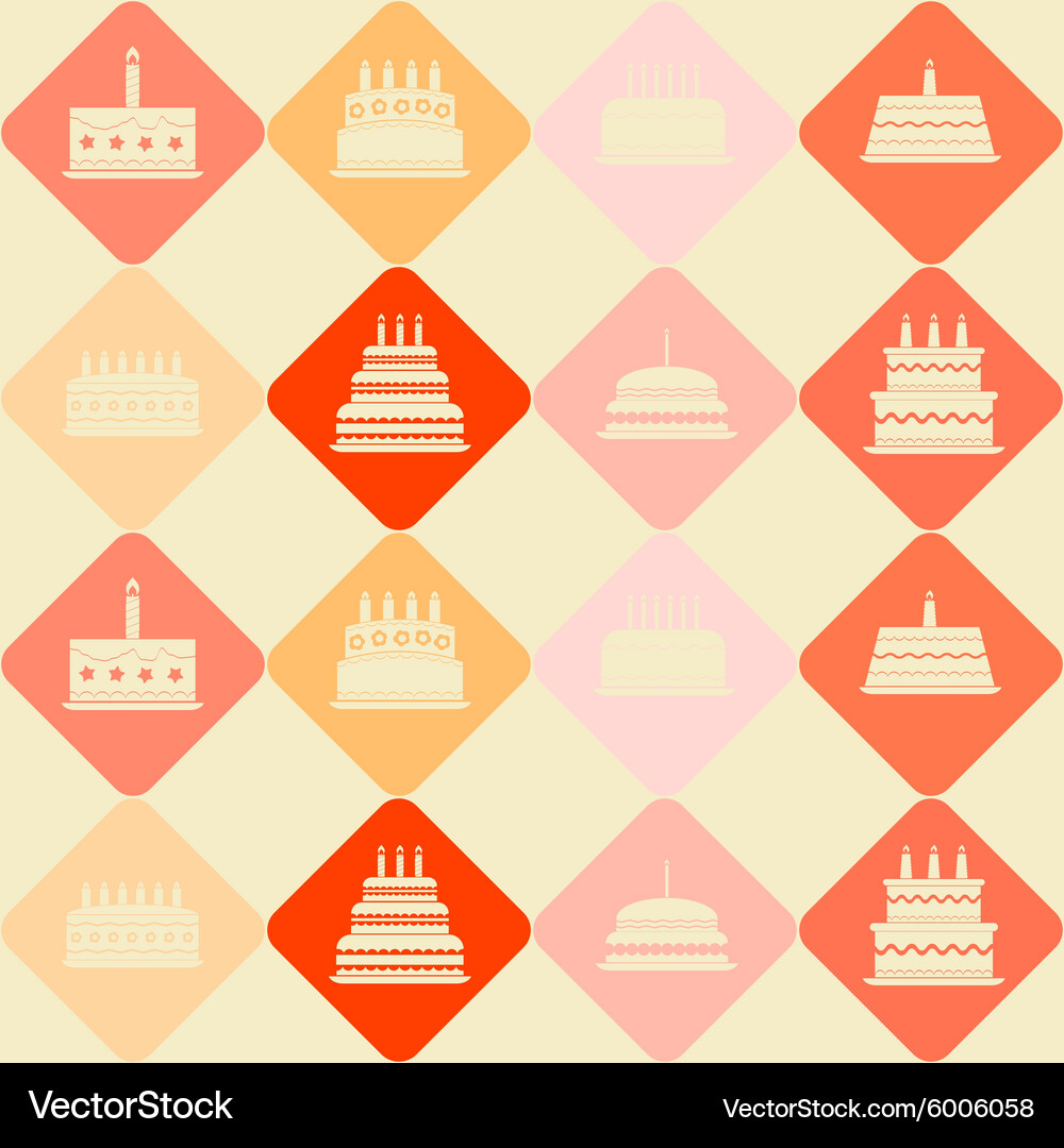 Seamless background with birthday cake Royalty Free Vector
