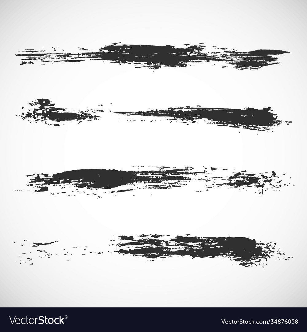 Set grunge brush strokes Royalty Free Vector Image