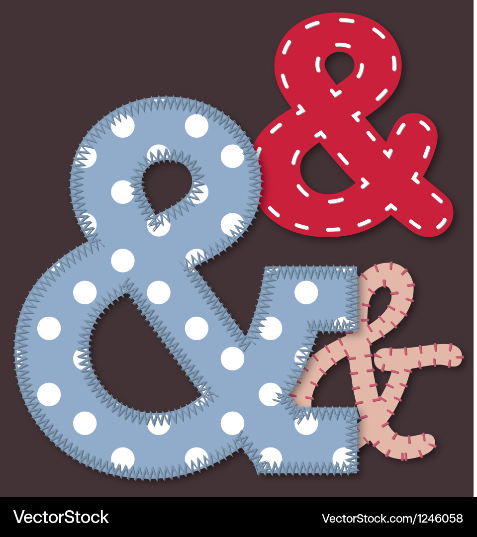 Set of stitched font Royalty Free Vector Image