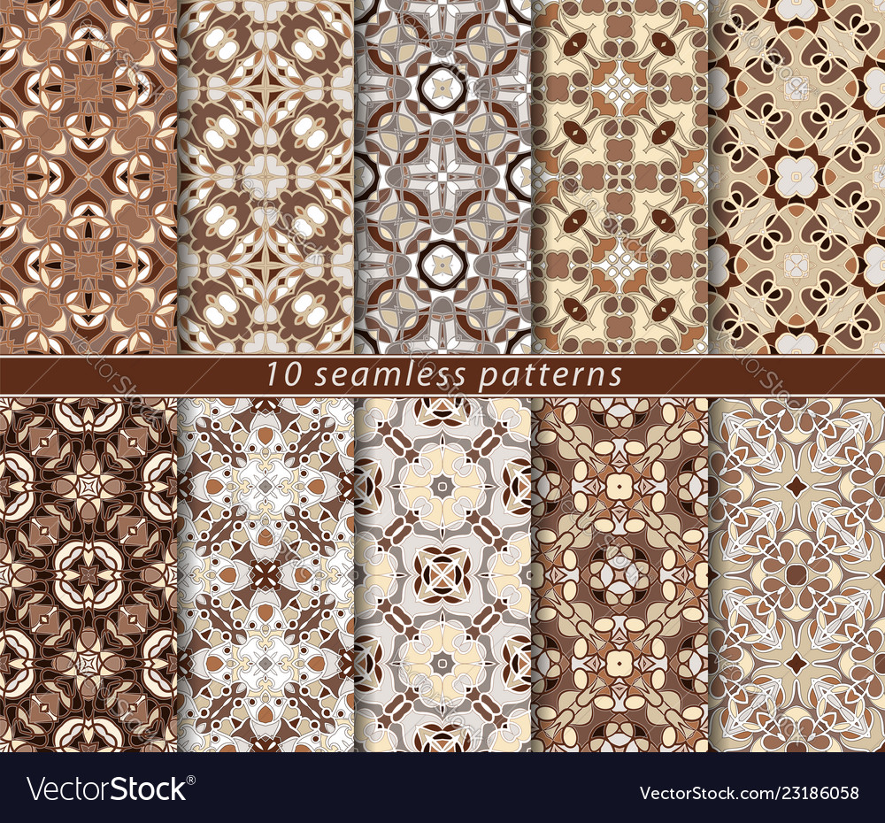 Set seamless pattern Royalty Free Vector Image