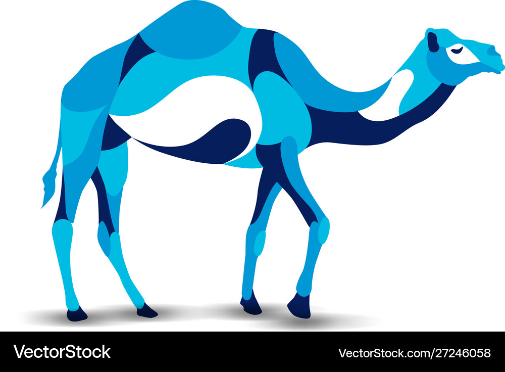 Trendy stylized camel line silhouette Royalty Free Vector