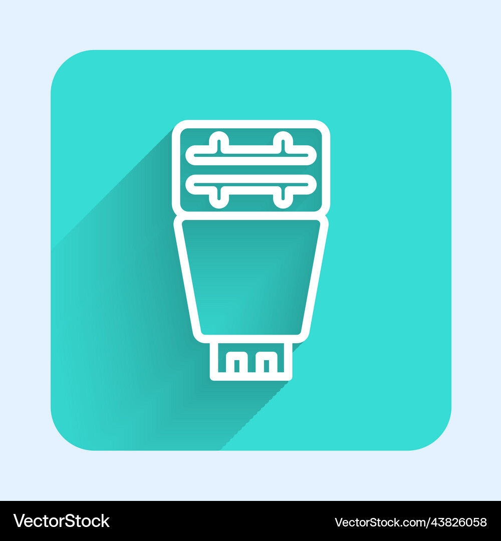 White line photo camera flash icon isolated Vector Image