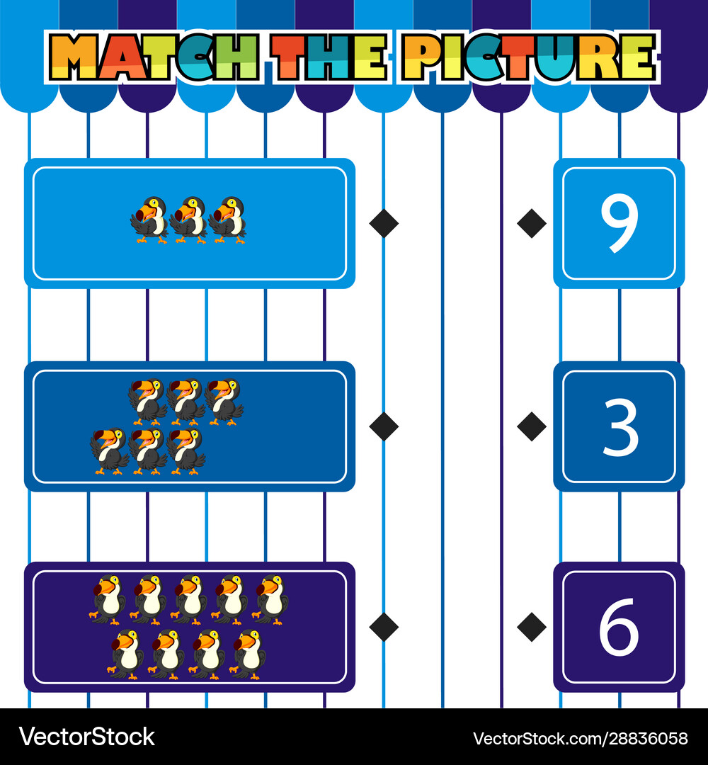 Worksheet for children counting and connecting Vector Image