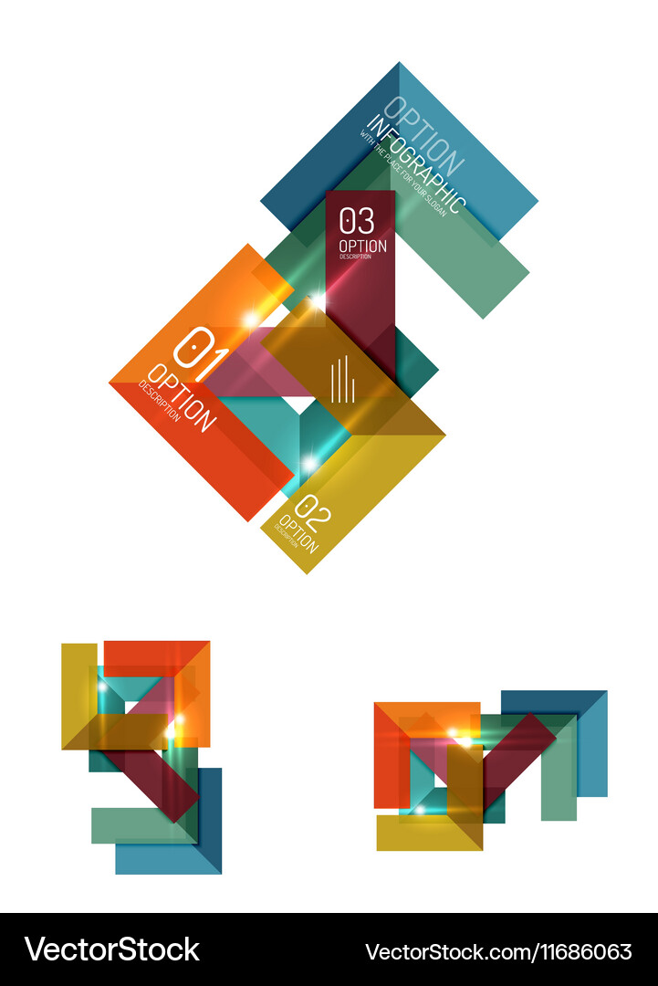 Abstract paper geometric infographic templates Vector Image