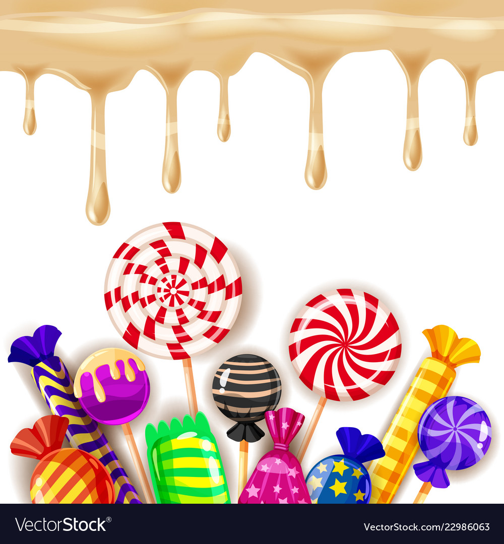 Candy sweet shop colorful template set Royalty Free Vector