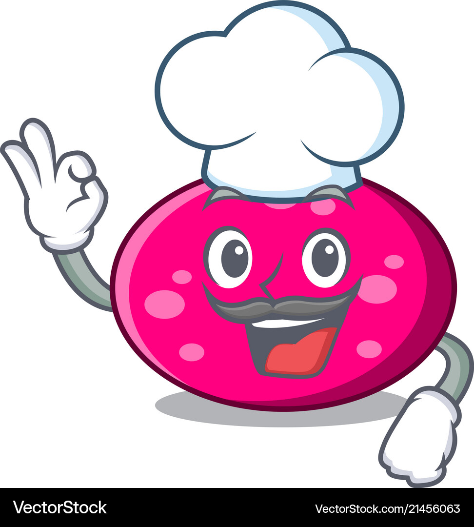 Chef ellipse character cartoon style Royalty Free Vector