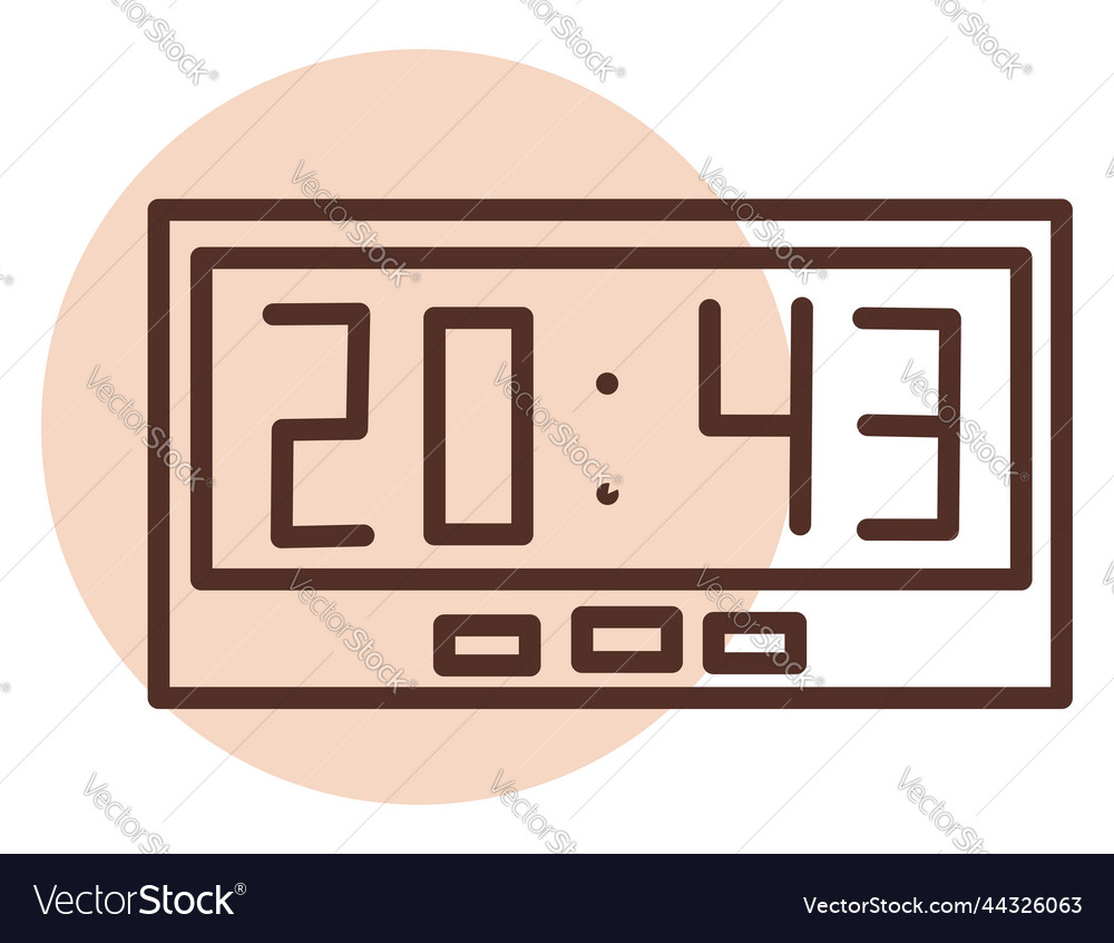 Digital clock on a white background Royalty Free Vector