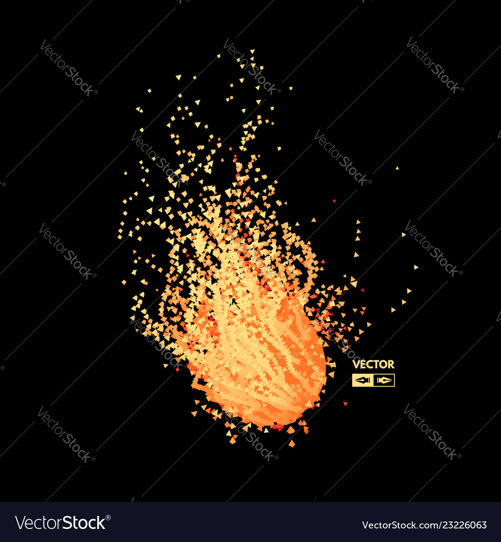 Flying meteor cosmic object array with dynamic 3d Vector Image