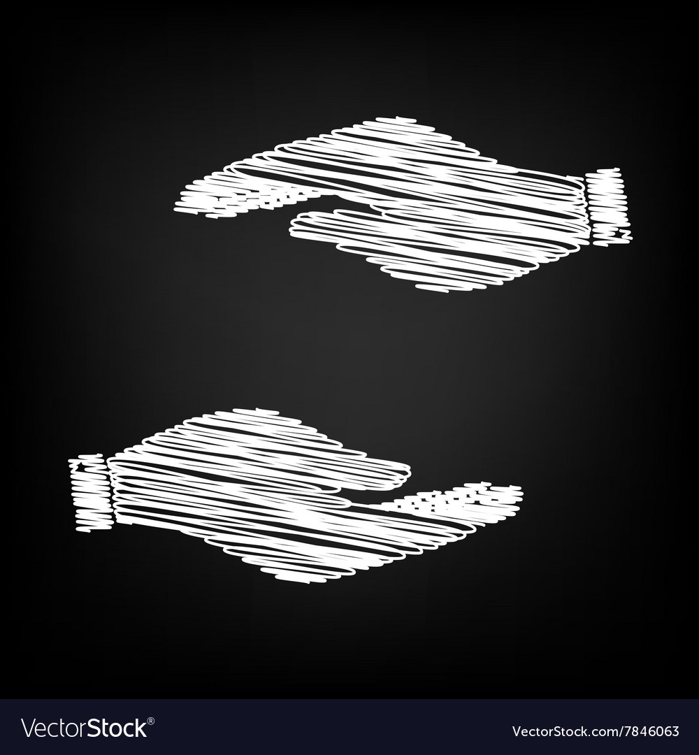 Hand sign scribble effect Royalty Free Vector Image