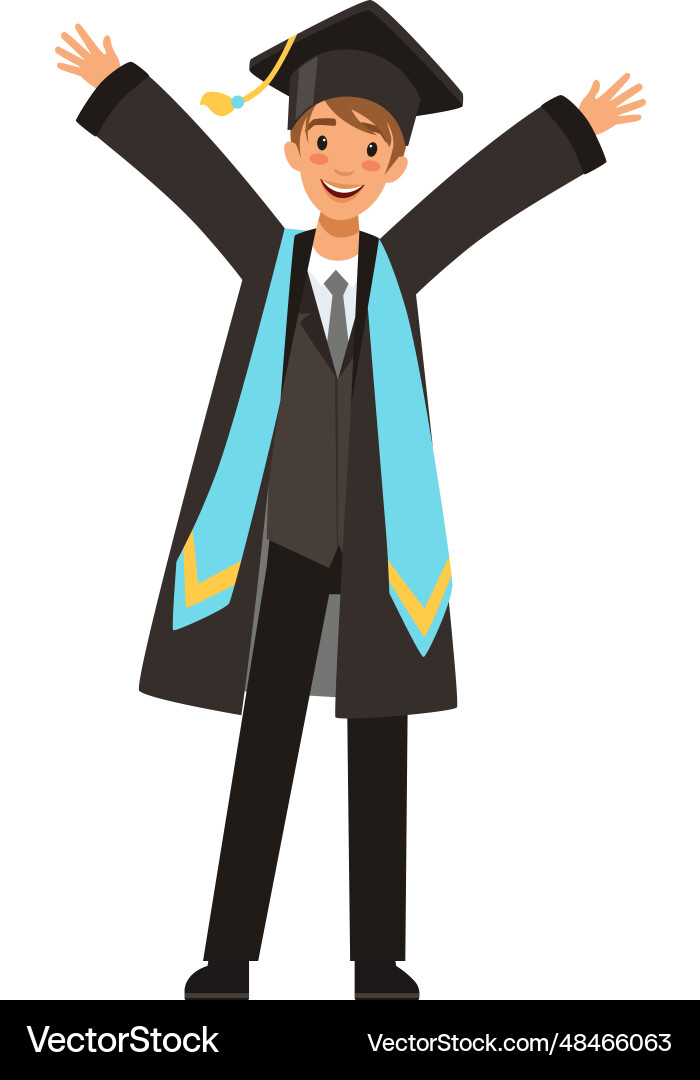 Happy cartoon student high education graduated Vector Image