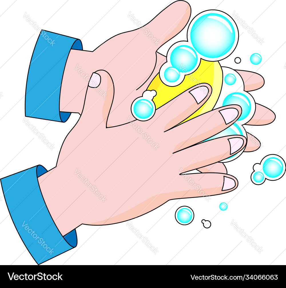 Hygiene cleaning hands washing with soap Vector Image
