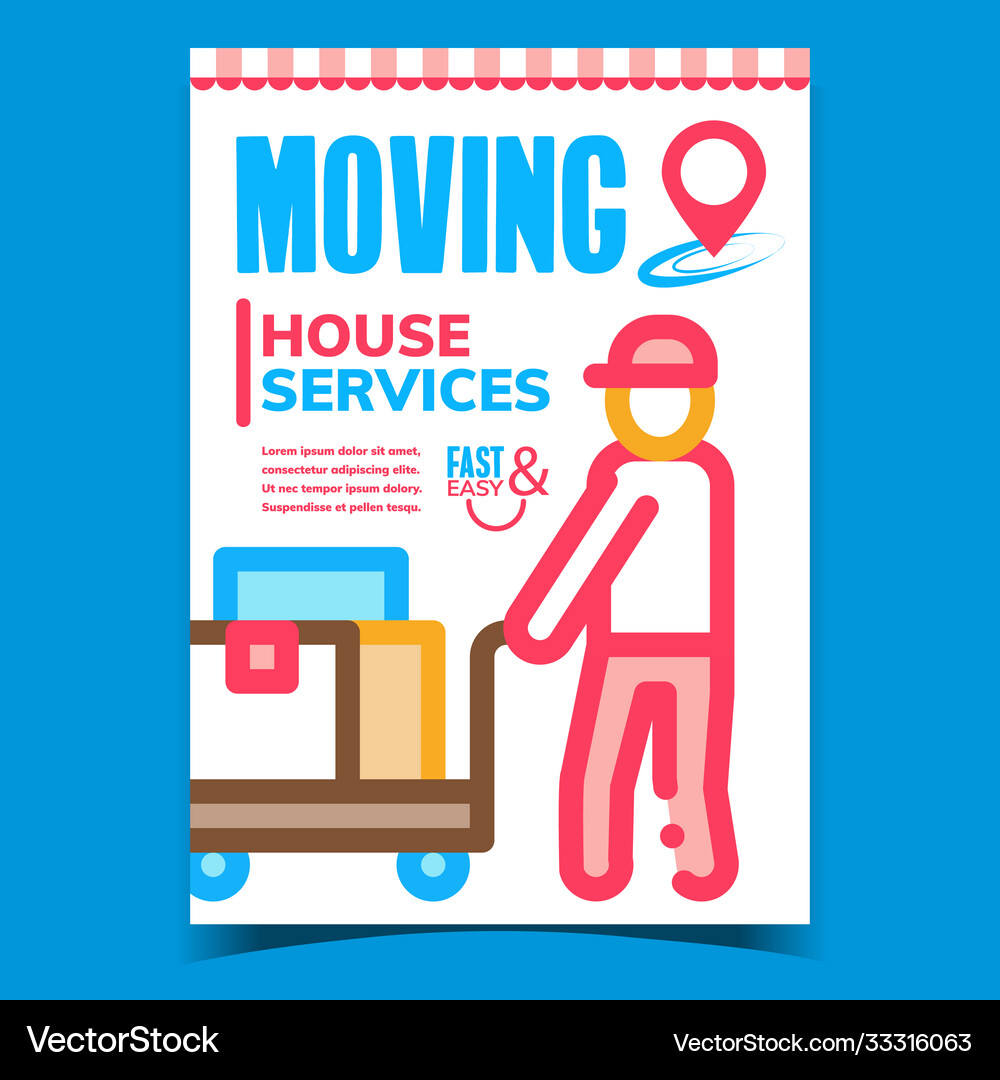 Moving house services advertising poster Vector Image