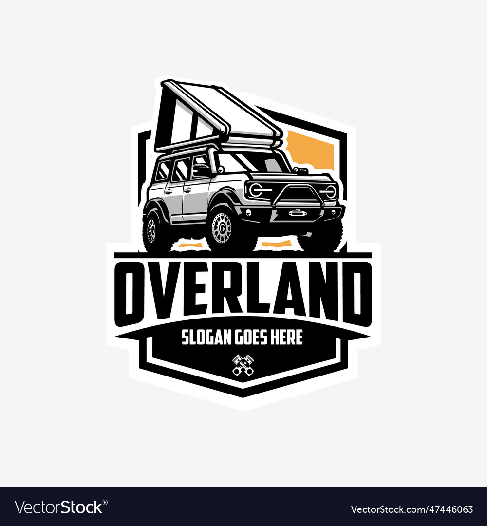 Overland suv camper truck badge emblem logo Vector Image Overland suv camper truck badge emblem logo Vector Image